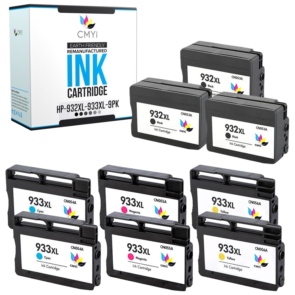 CMYi Combo Pack of 9 Inkjet Printer Ink Cartridges Compatible for 932XL ...