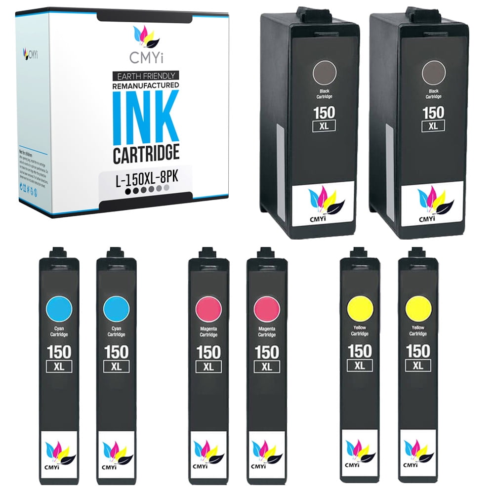 CMYi 150XL Combo Pack of 8 Ink Cartridges compatible for Lexmark 150XL ...