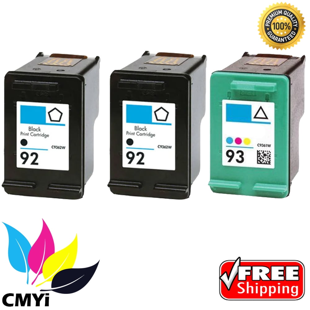 CMYi Ink Cartridge Replacement for HP 92 & HP 93 (3-pack: 2 Black, 1 ...