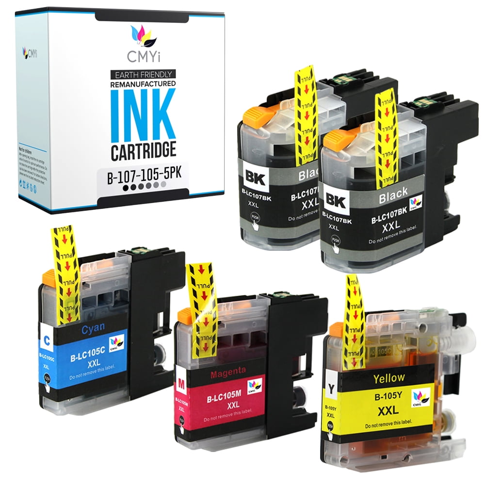 CMYi LC107 LC105 Combo Pack of 5 Ink Cartridges Compatible for Brother ...