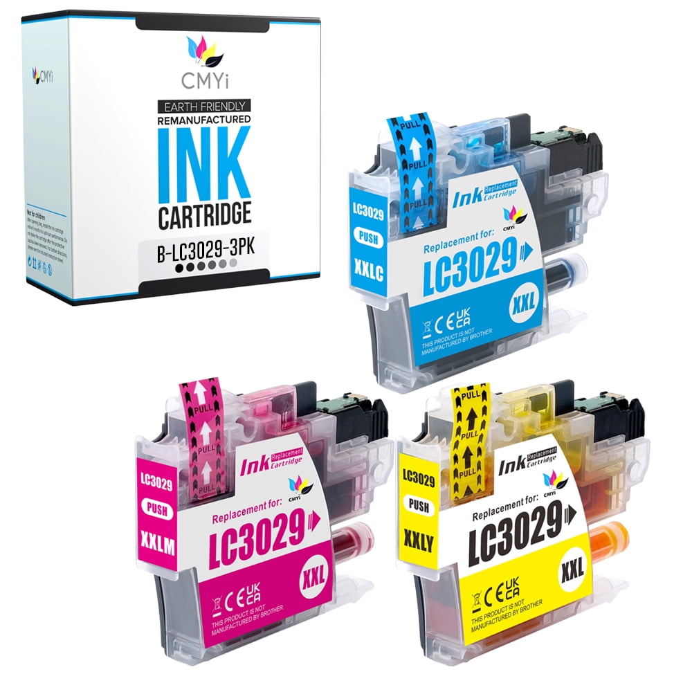 CMYi LC3029 Combo Pack of 3 Ink Cartridges Compatible for Brother MFC ...