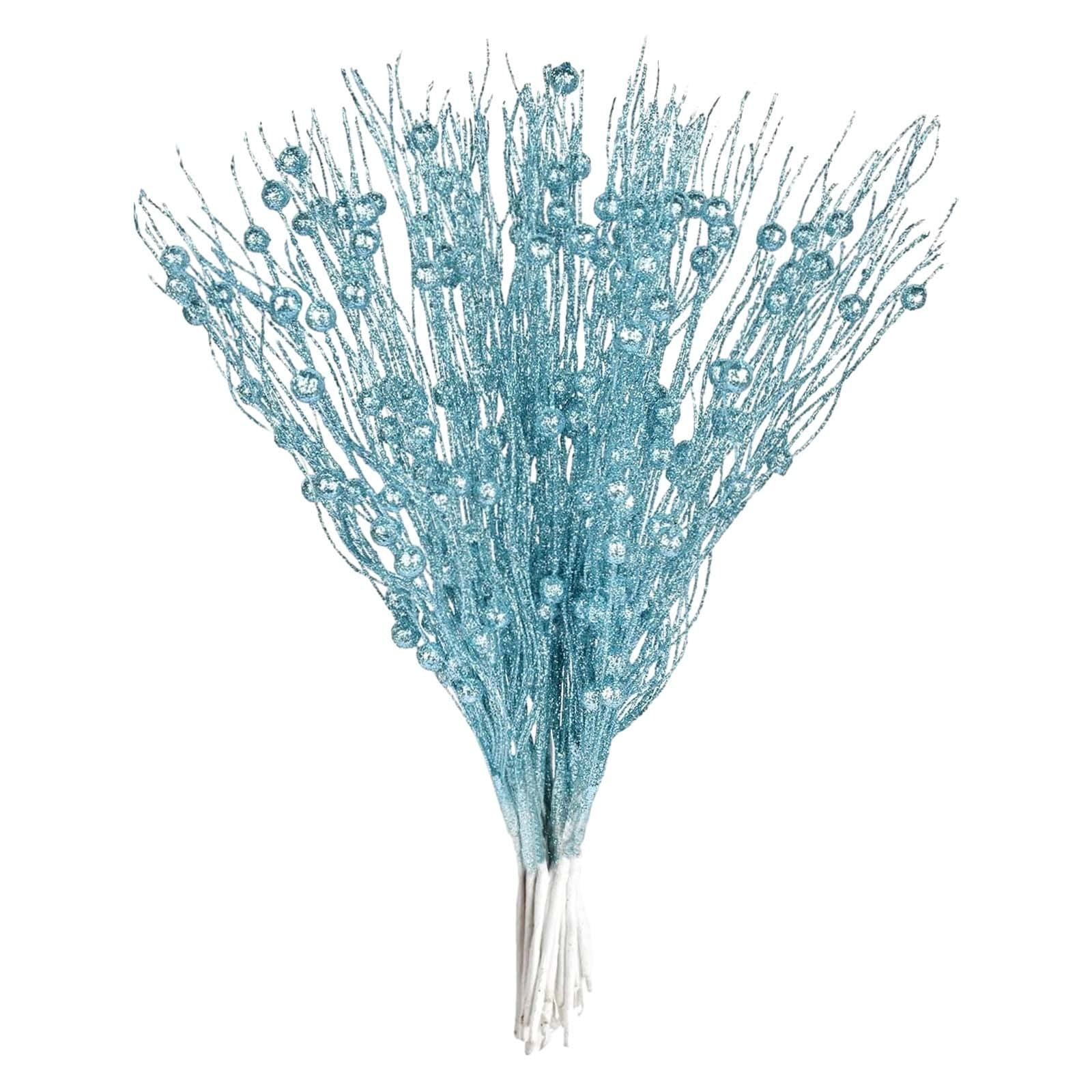 CMrtew 12-Pack 17" Shatterproof Glitter Berry Stems Premium Christmas ...
