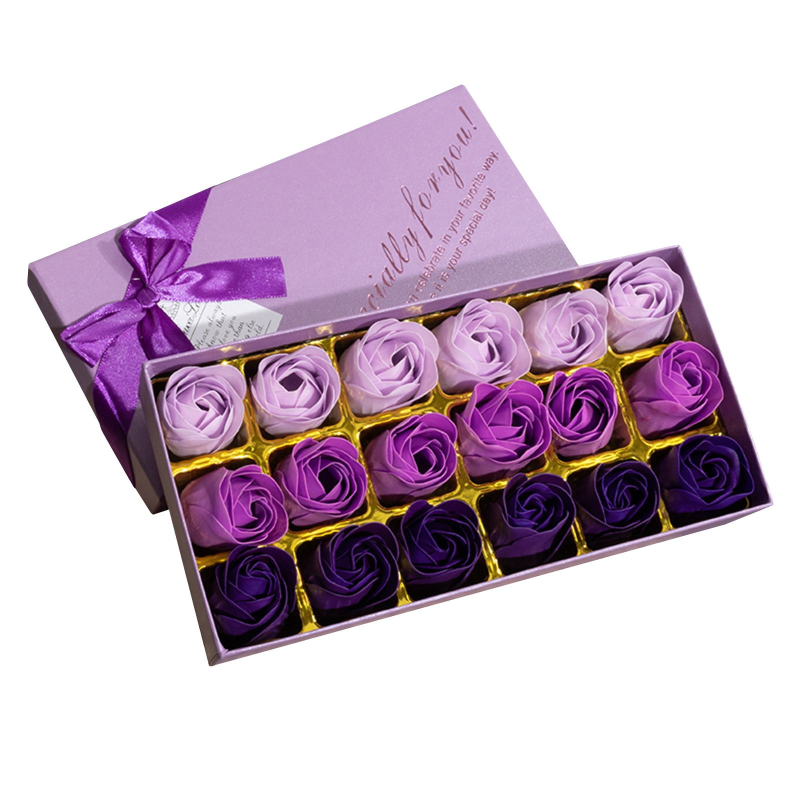 CMrtew 18Pcs Rose Petal Scented Soap Gift Box Floral Handmade Natural ...