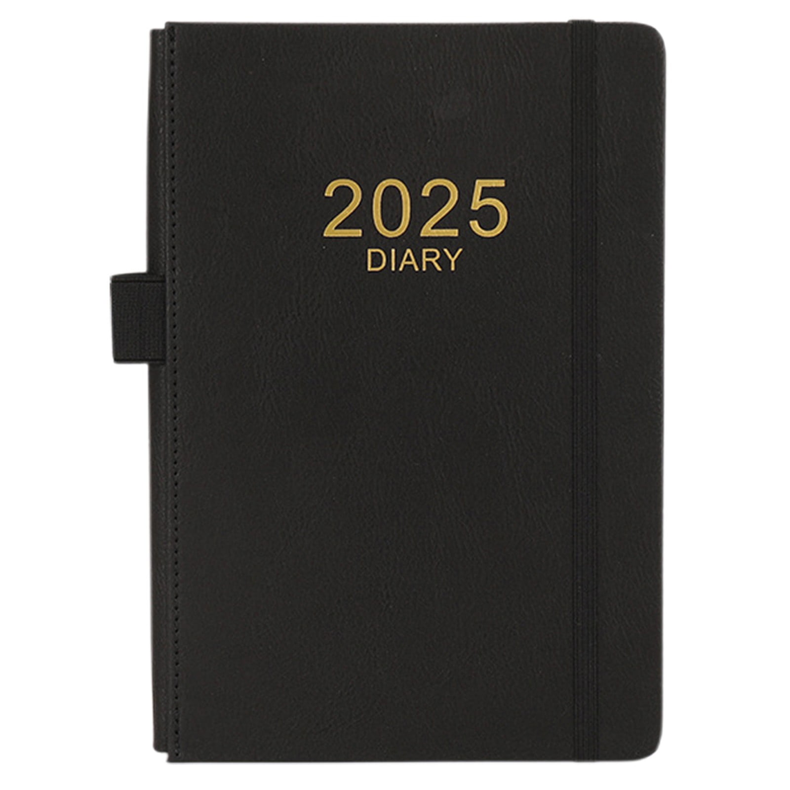 CMrtew 2025 A5 English Planner Leather Hardcover Notebook Ink Proof ...