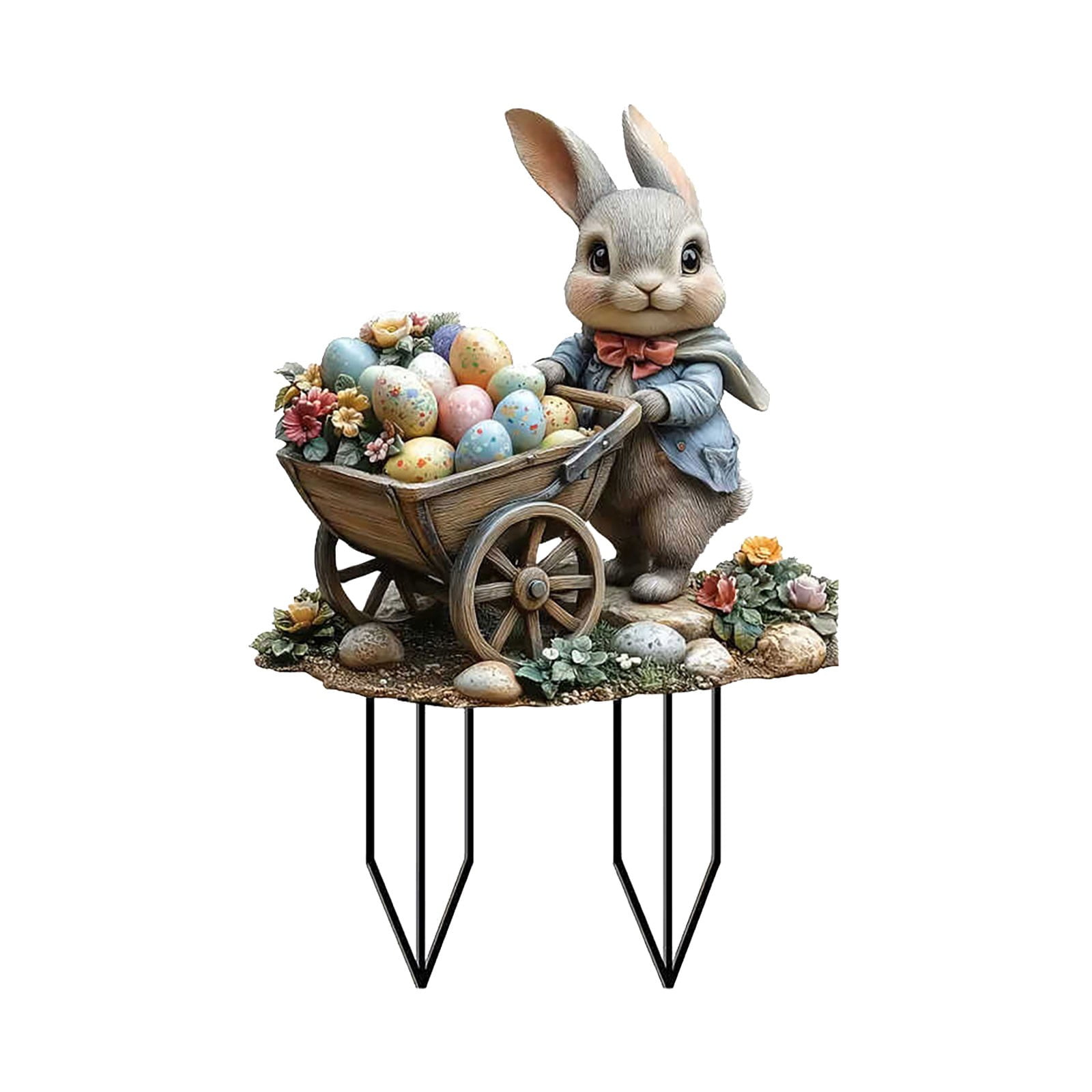 CMrtew 2025 Easter Bunny Yard Stakes Easter Acrylic Bunny Garden Stake ...