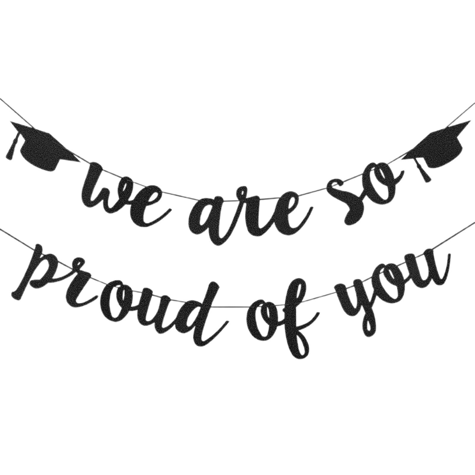 CMrtew ‌2025 Graduation Banner Gold Glittery We Are So Proud Of You ...