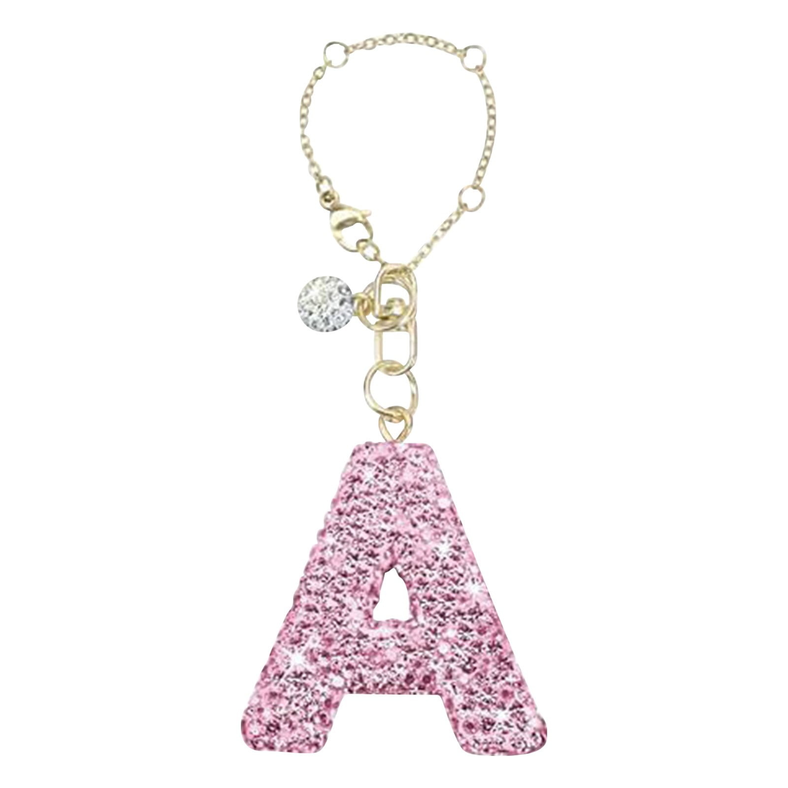 CMrtew 24 Letter Flash Diamond Keychain Pendant Bag Water Cup ...