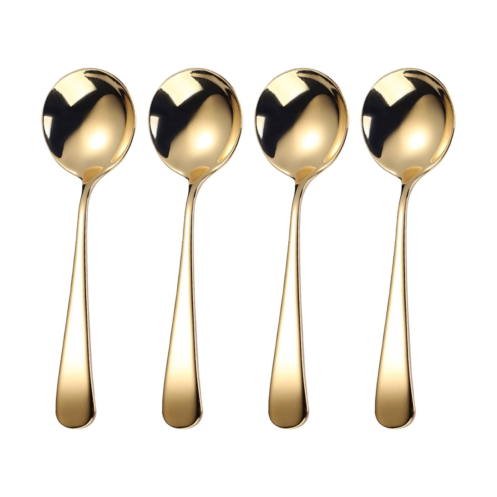 CMrtew 304 Stainless Steel Soup Spoon Heavy-Duty Round Base for Cooking ...