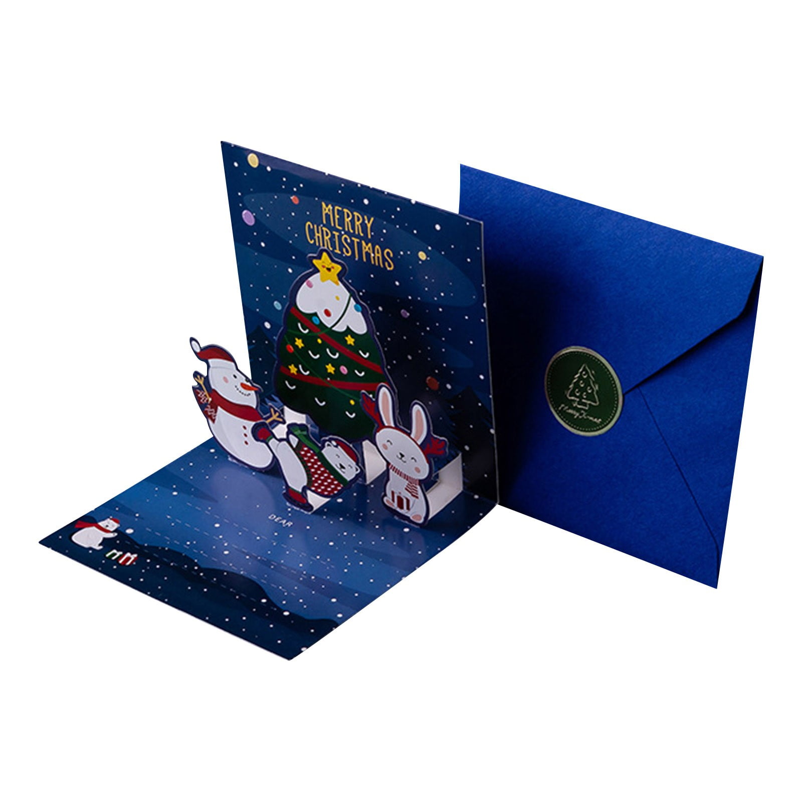 CMrtew ‌3D Christmas Cards 4.3x4.3 Inch Cute Holiday Greeting Cards ...