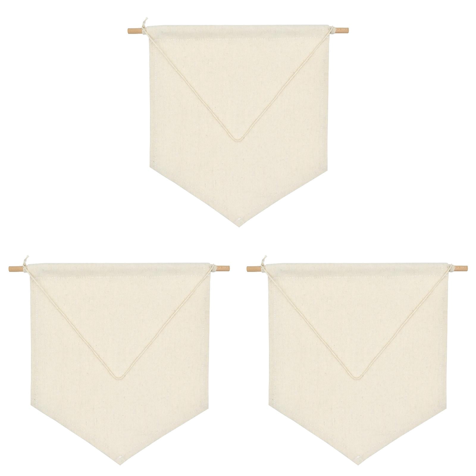 CMrtew 3PCS Beige Colored Canvas Hanging Banners with Wooden Rod | DIY ...
