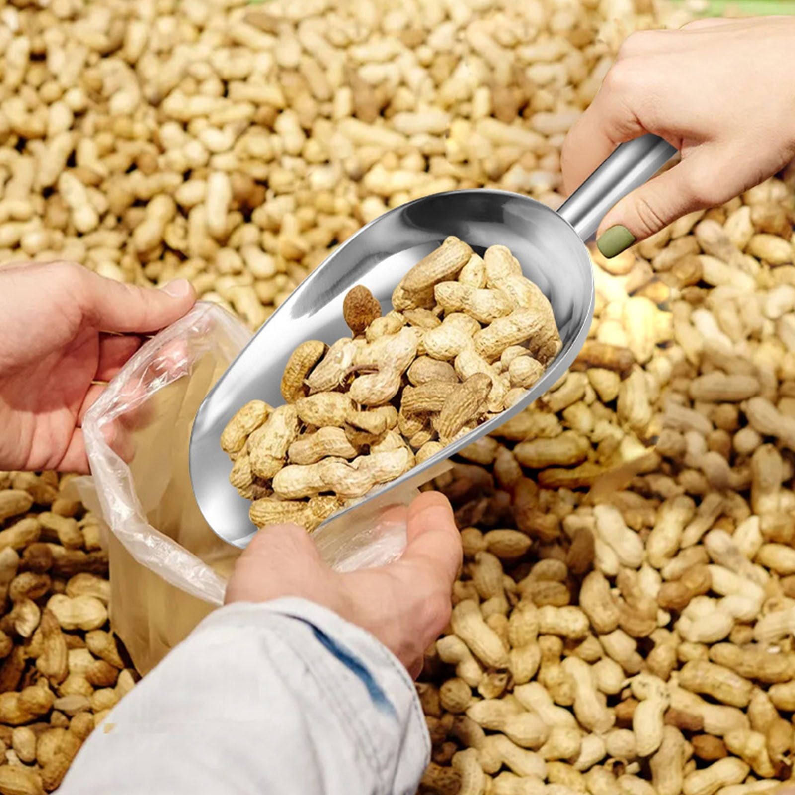 CMrtew 4 Pcs Ice Scoop for Freezer, Stainless-Steel Ice Cube Scoop Bar ...