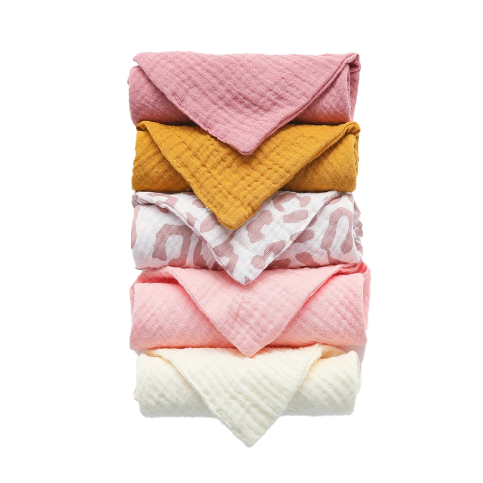 CMrtew 5 Pcs Cotton Square Towels Multipurpose Washcloths for Hand ...