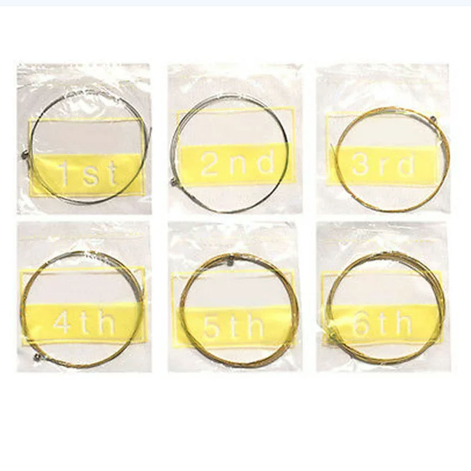 CMrtew 6 Pieces Steel Core Folk Guitar 6 String Replacement Sets ...