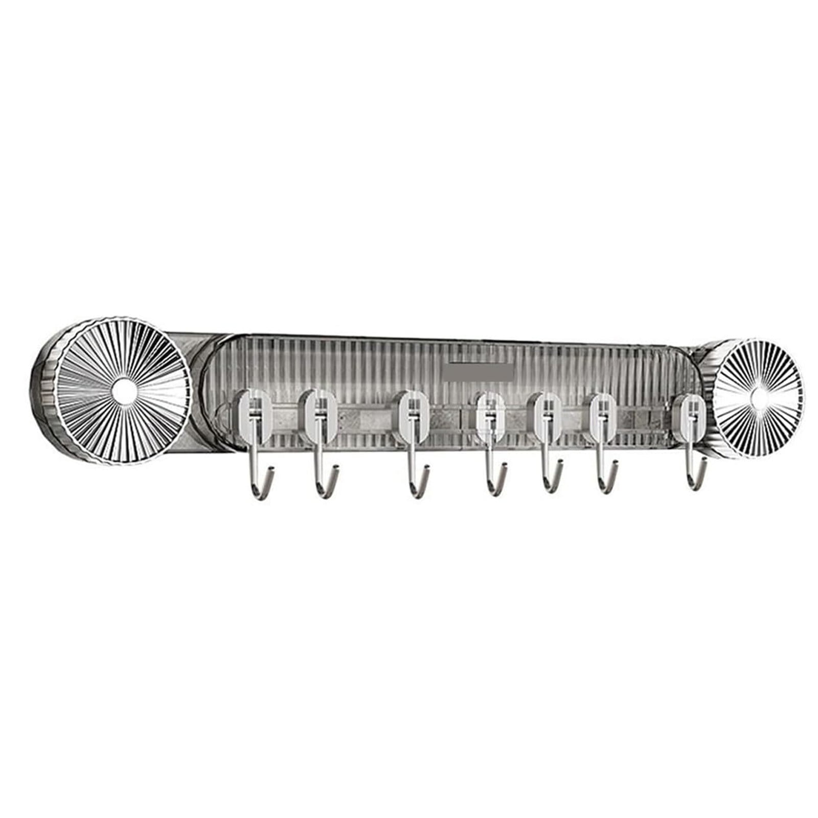 CMrtew 7 Hooks Aluminum Kitchen Rack, No Drilling Wall Mount, Strong ...