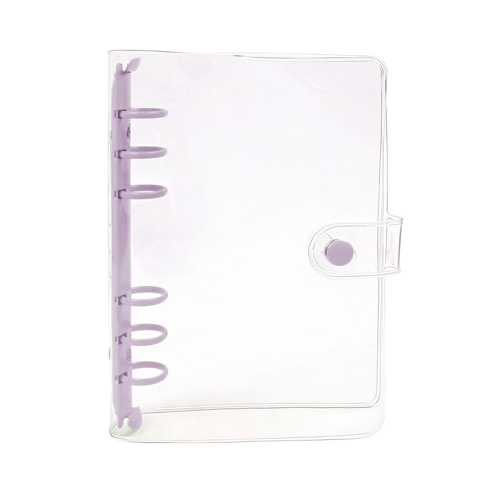 CMrtew A6 Binder Cover Clear Soft PVC Binders Black Round 6 Ring Snap ...