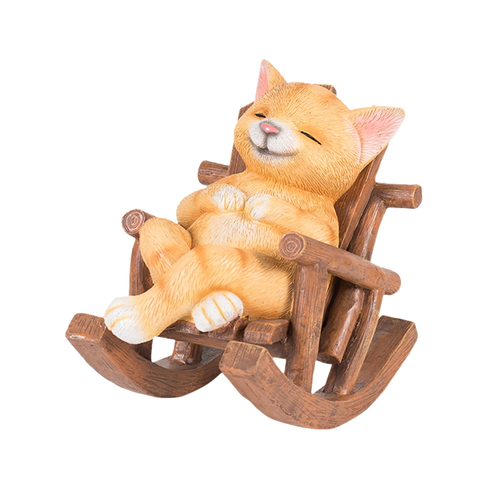 CMrtew Animal Rocking Chair Statue Miniature Sculpture Realistic Pet ...