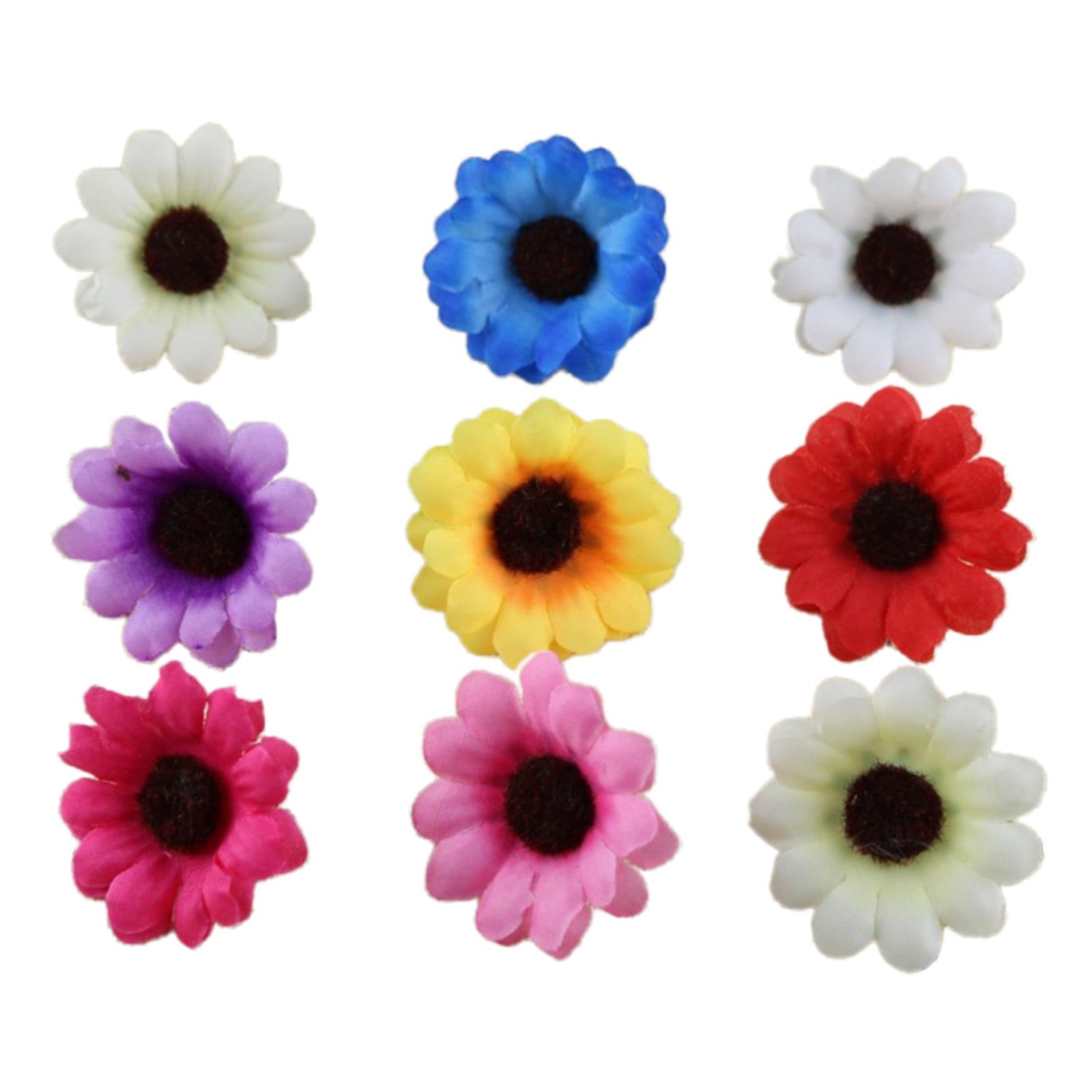 CMrtew Artificial Silk Sunflower Heads with Realistic Petals for DIY ...