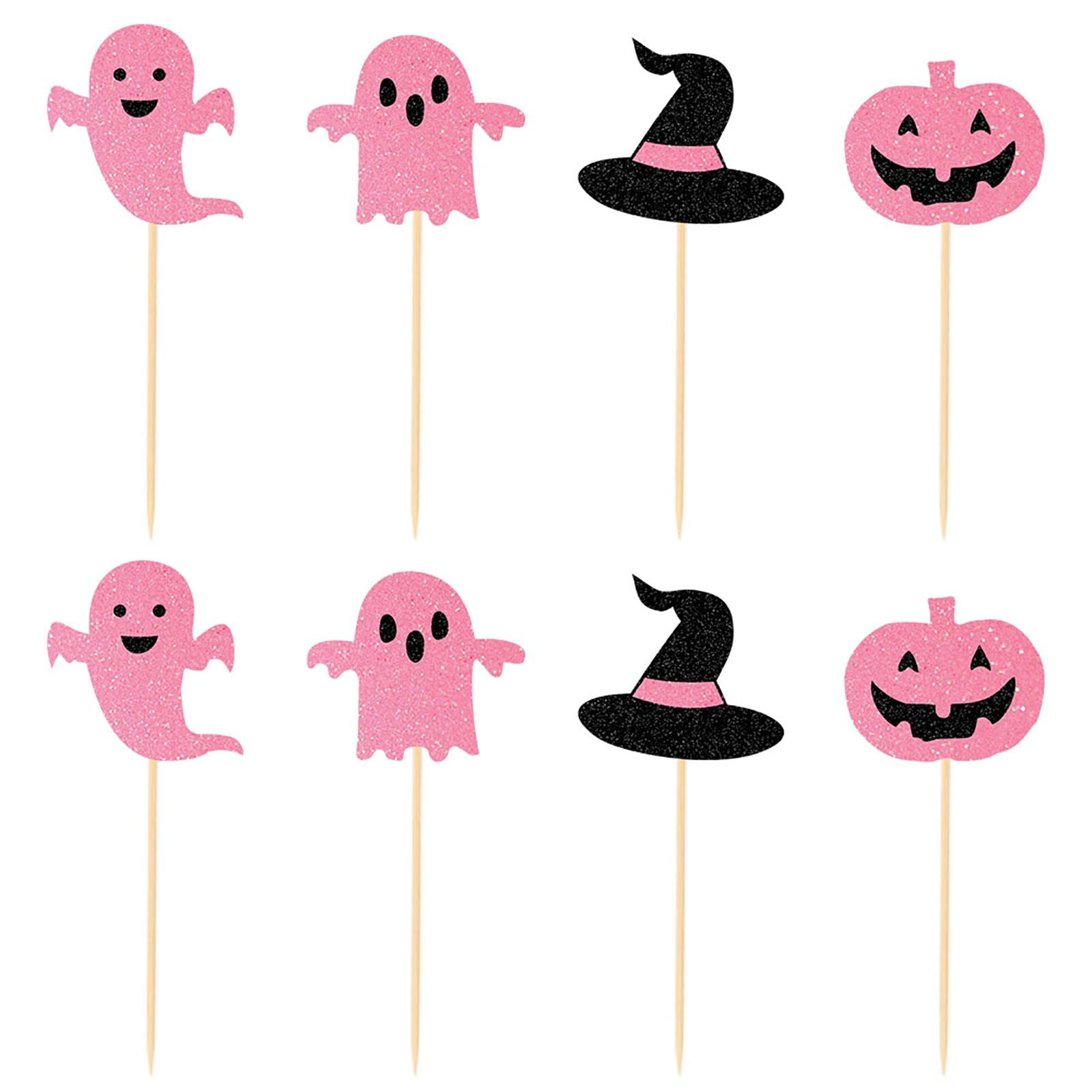 CMrtew 𝐇𝐚𝐥𝐥𝐨𝐰-𝐞𝐞𝐧 Birthday Party Decorations, Pink Black Glitter Happy ...