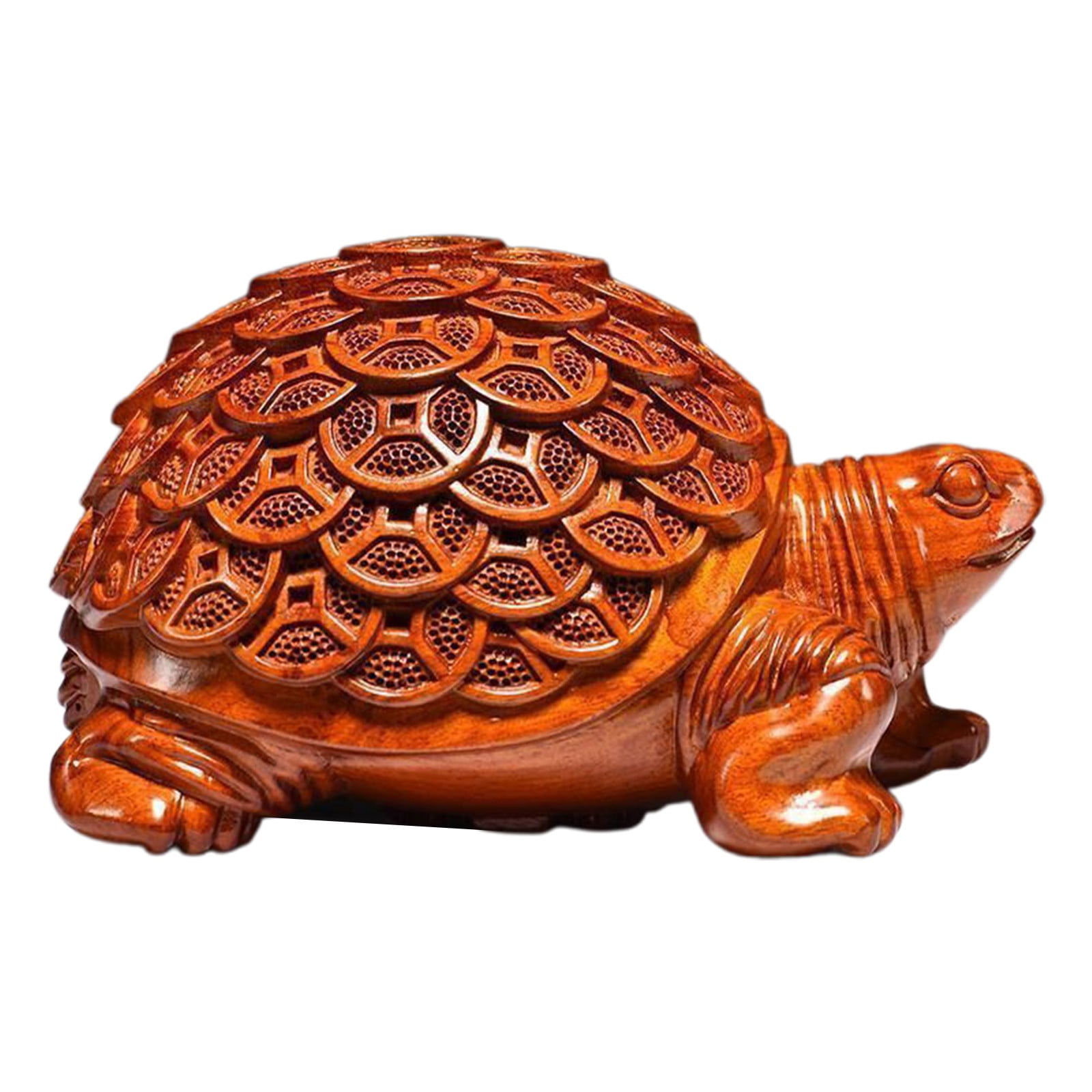 CMrtew Black Rosewood Feng Shui Dragon Turtle Statue Wealth Sculpture ...