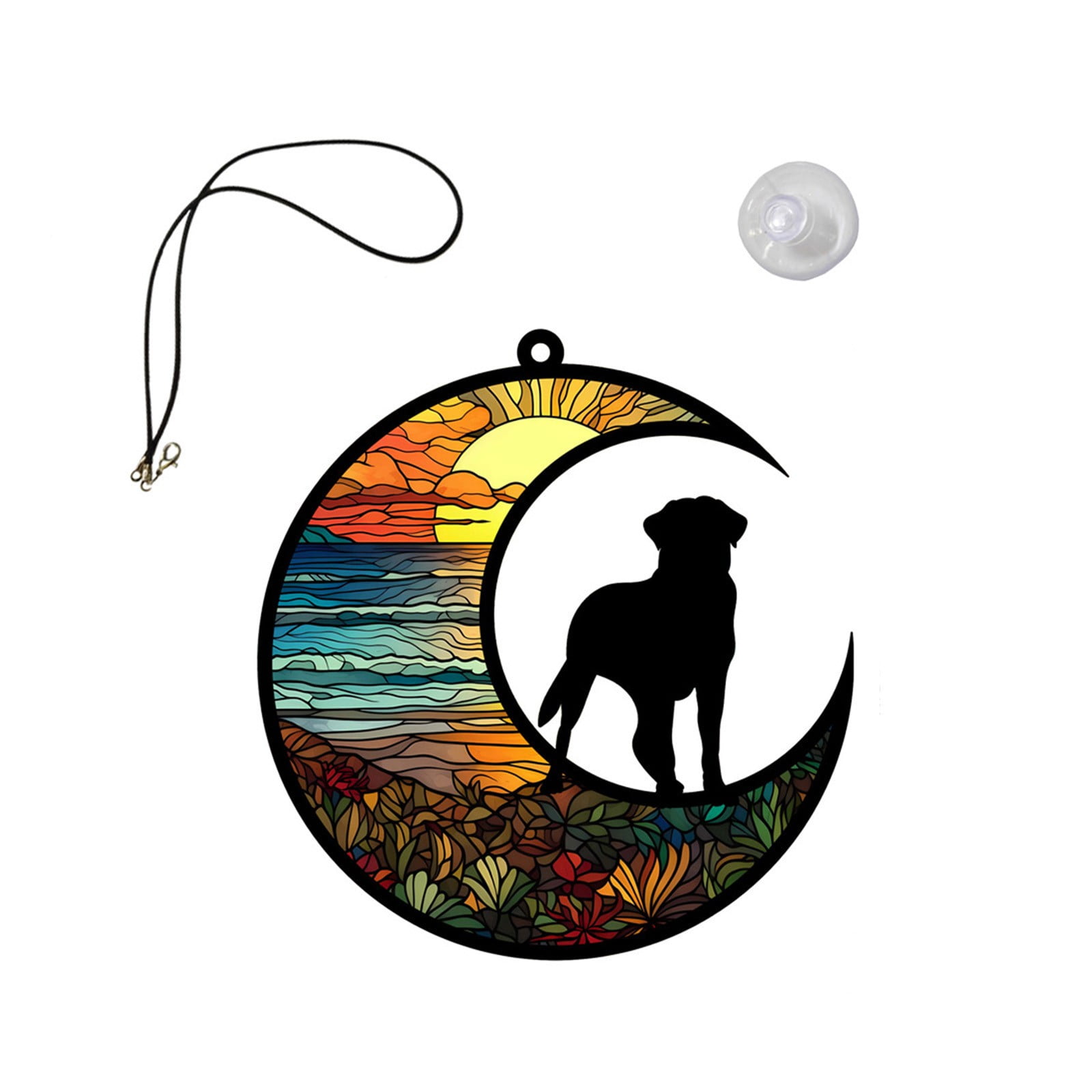 CMrtew Cat Sunset Stained Indoacrylic Decorative Home Window Decoration ...