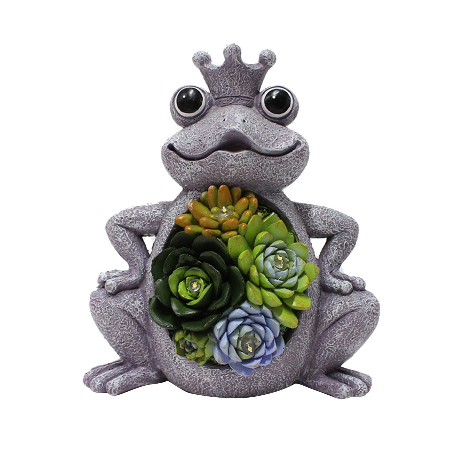 CMrtew Collections Frog Garden Statues with Solar Outdoor Light for ...