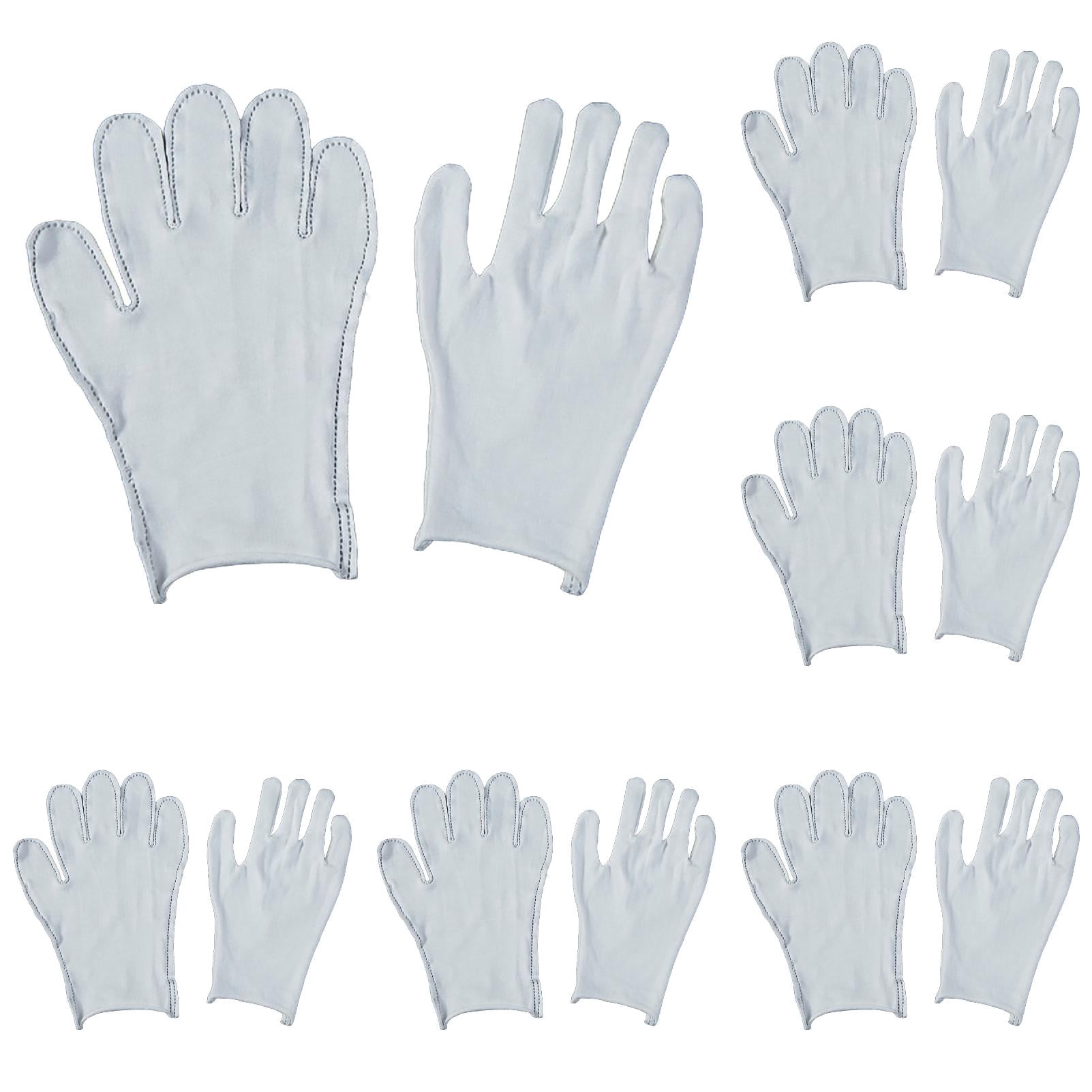 CMrtew Cotton Gloves, 12 Pairs White Cotton Gloves for Dry Hands ...