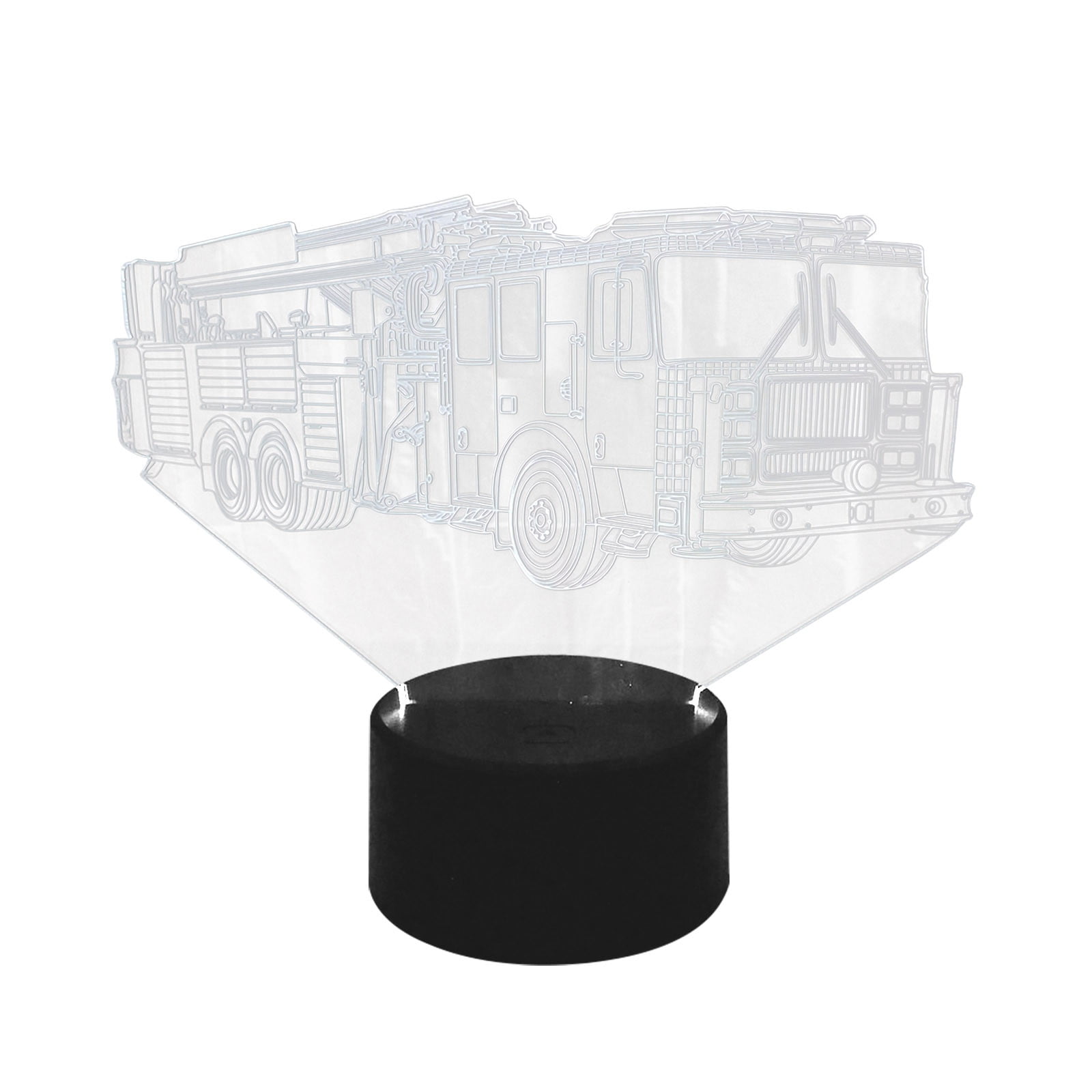 CMrtew Creative 3D Fire Truck Night Light Fire Truck Colorful and Warm ...