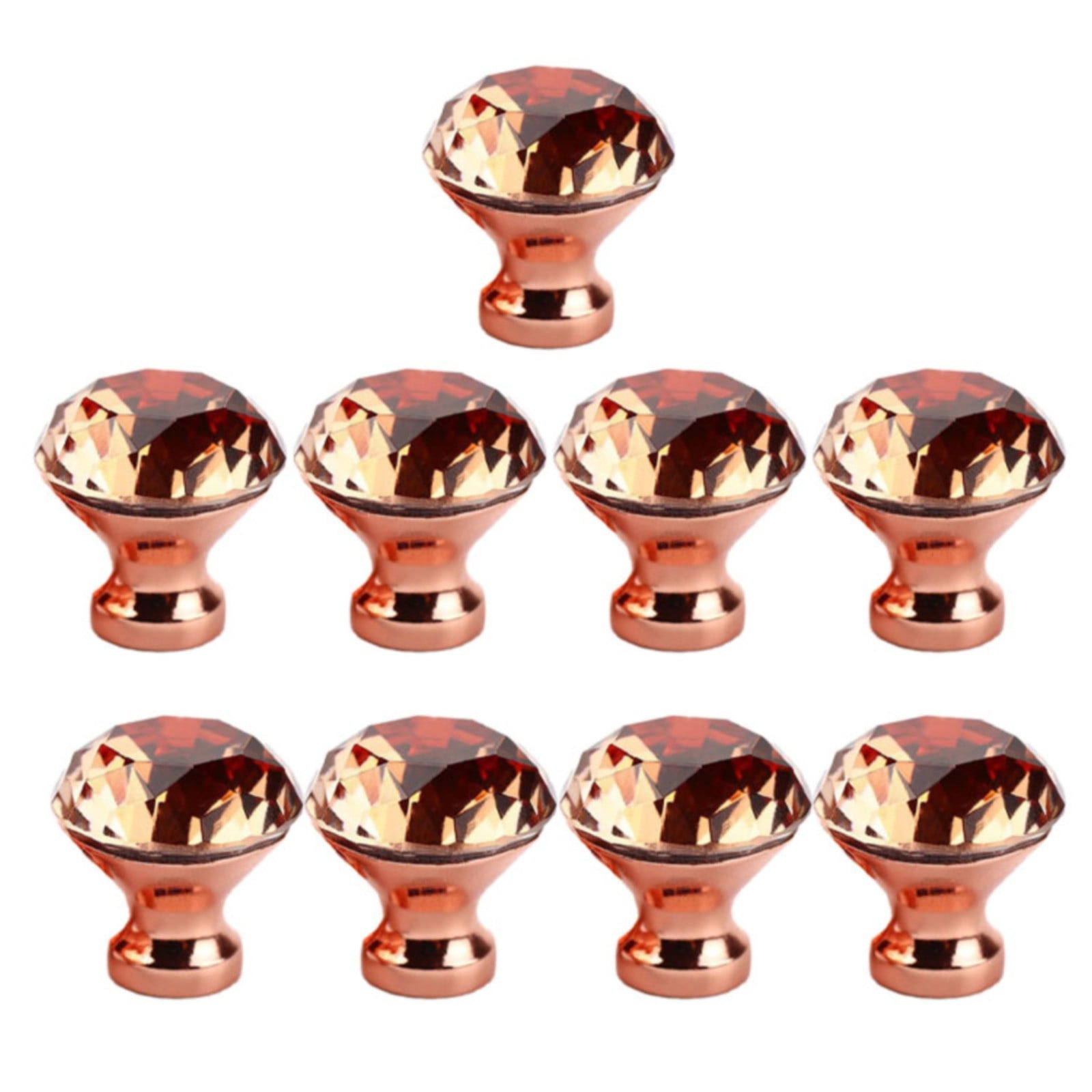 CMrtew Crystal Glass Cabinet Knobs 30mm Diamond Shape Drawer Kitchen ...