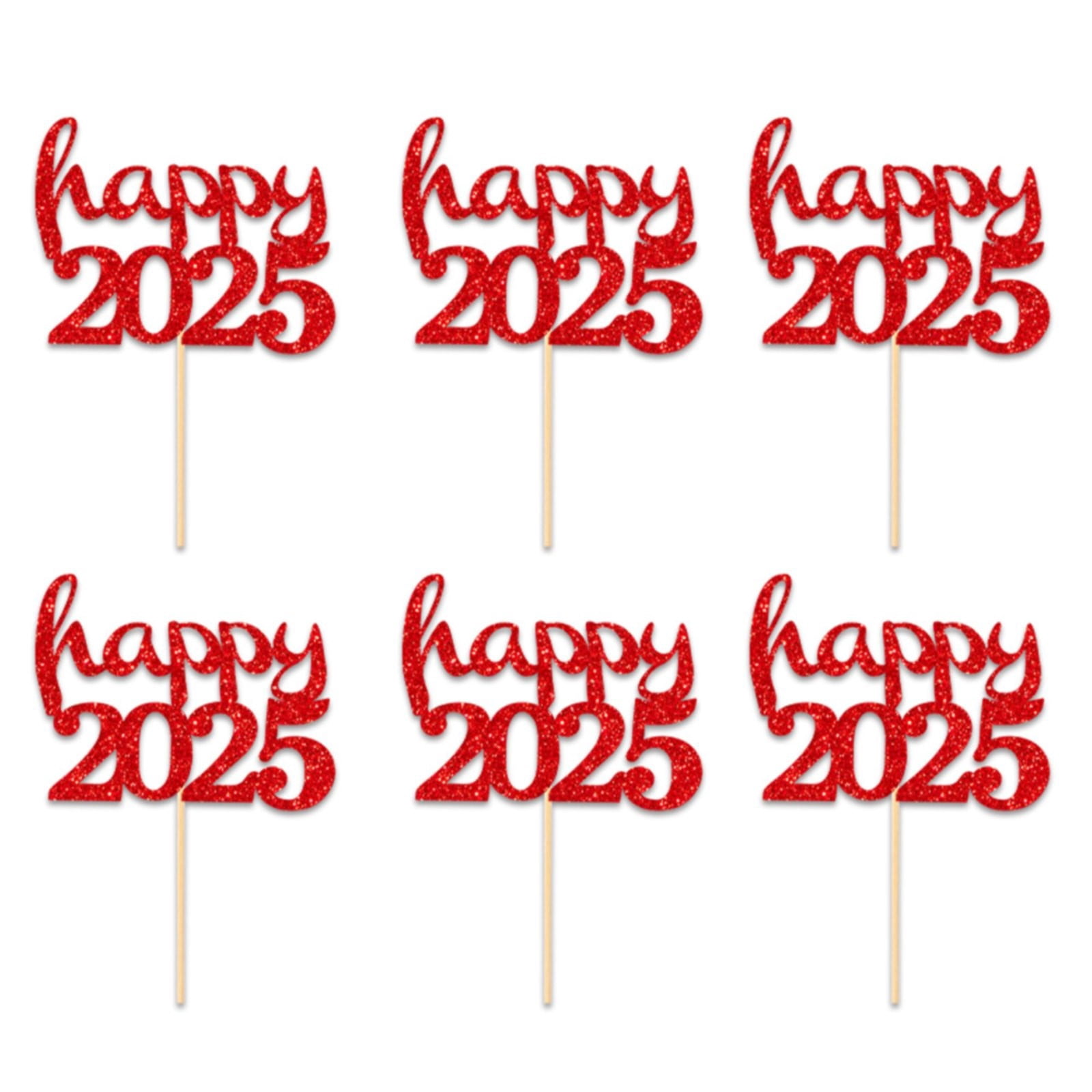 CMrtew Cupcake Toppers Glitter Cheers to 25 Years Wedding Twenty Five ...