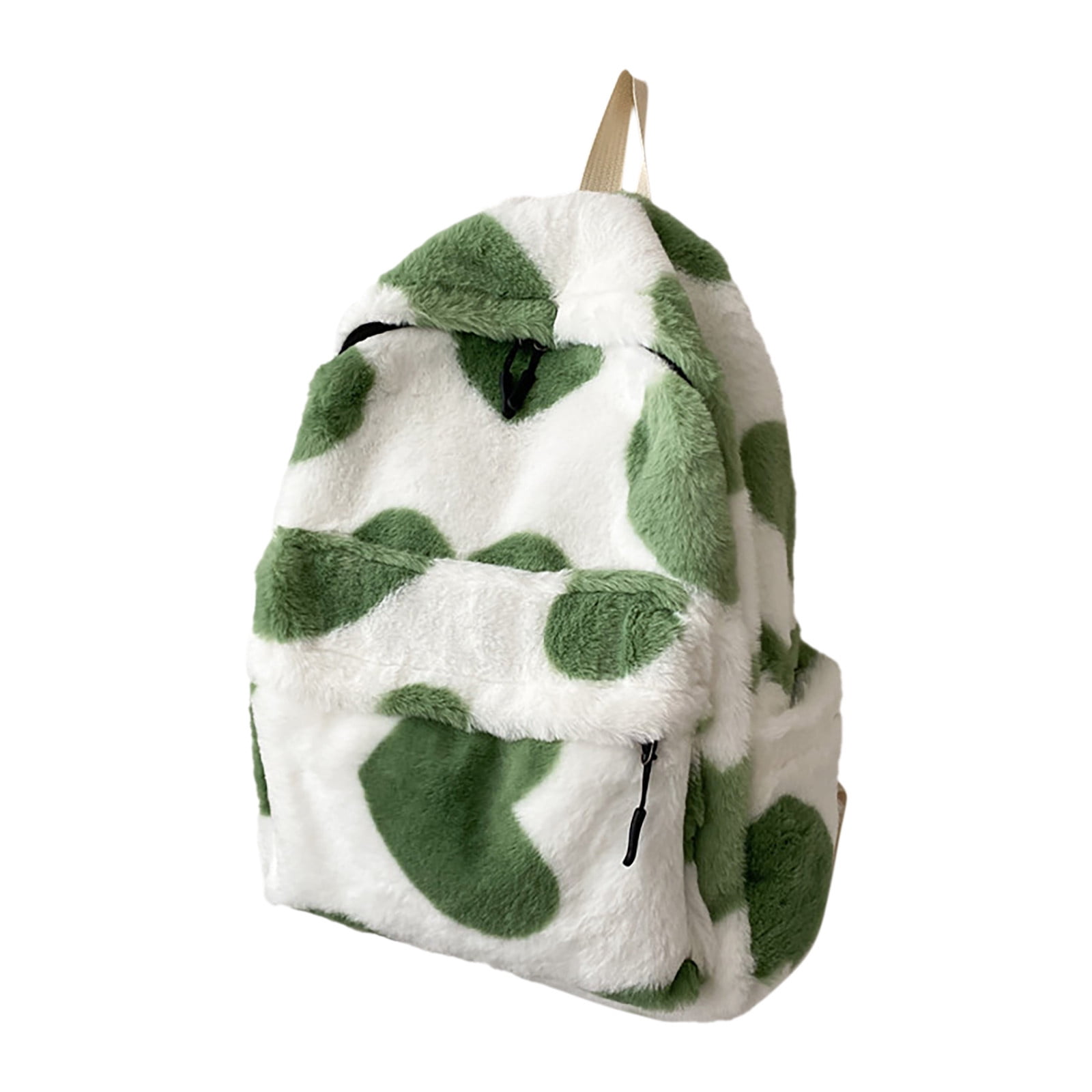 CMrtew Cute Fuzzy Backpac,Women's Korean Version Plush Love Shaped ...