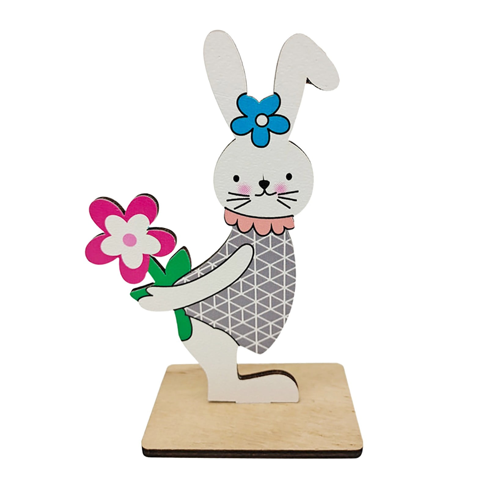 CMrtew Easter Bunny Ornaments Easter Tabletop Decorations Easter Wooden ...