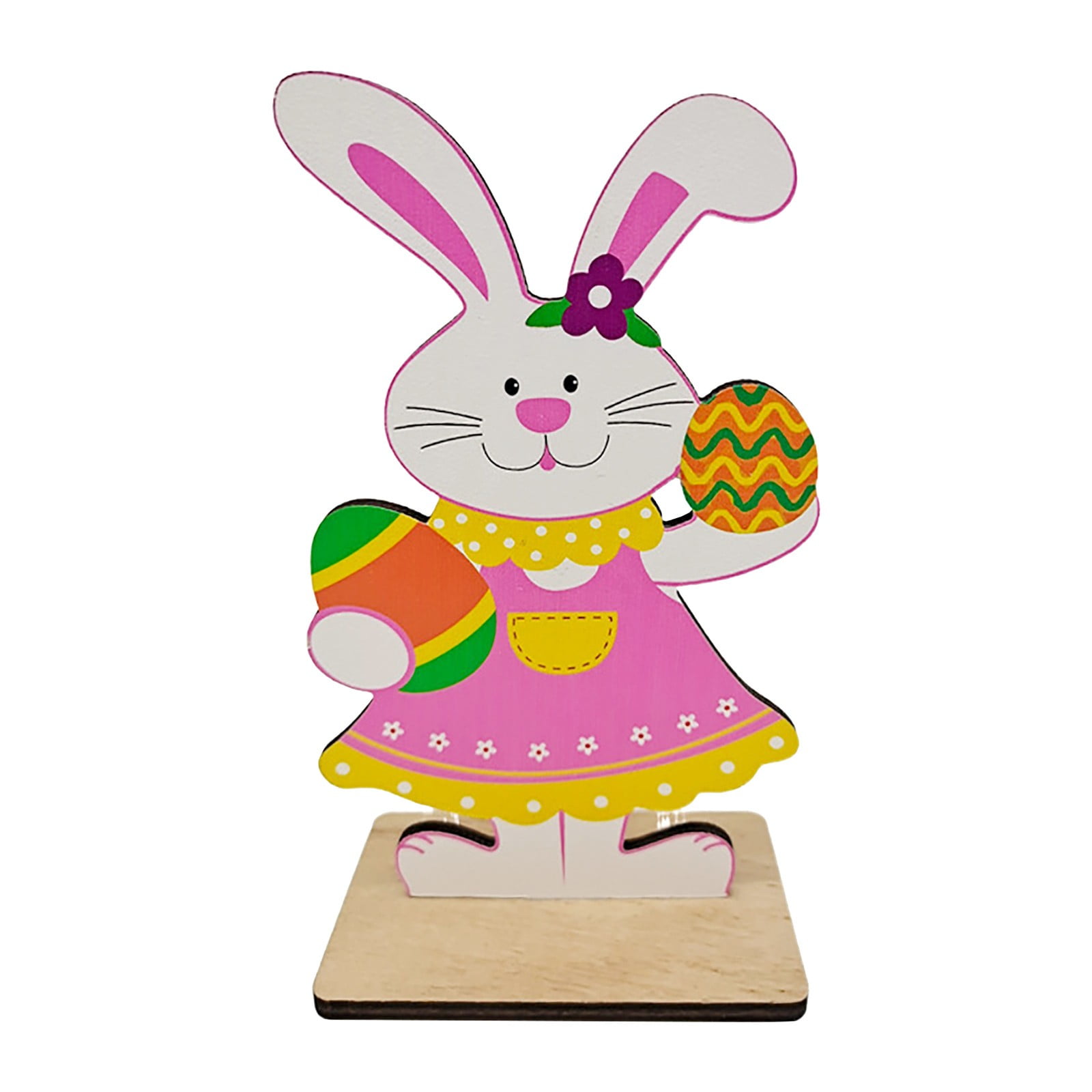 CMrtew Easter Bunny Ornaments Easter Tabletop Decorations Easter Wooden ...