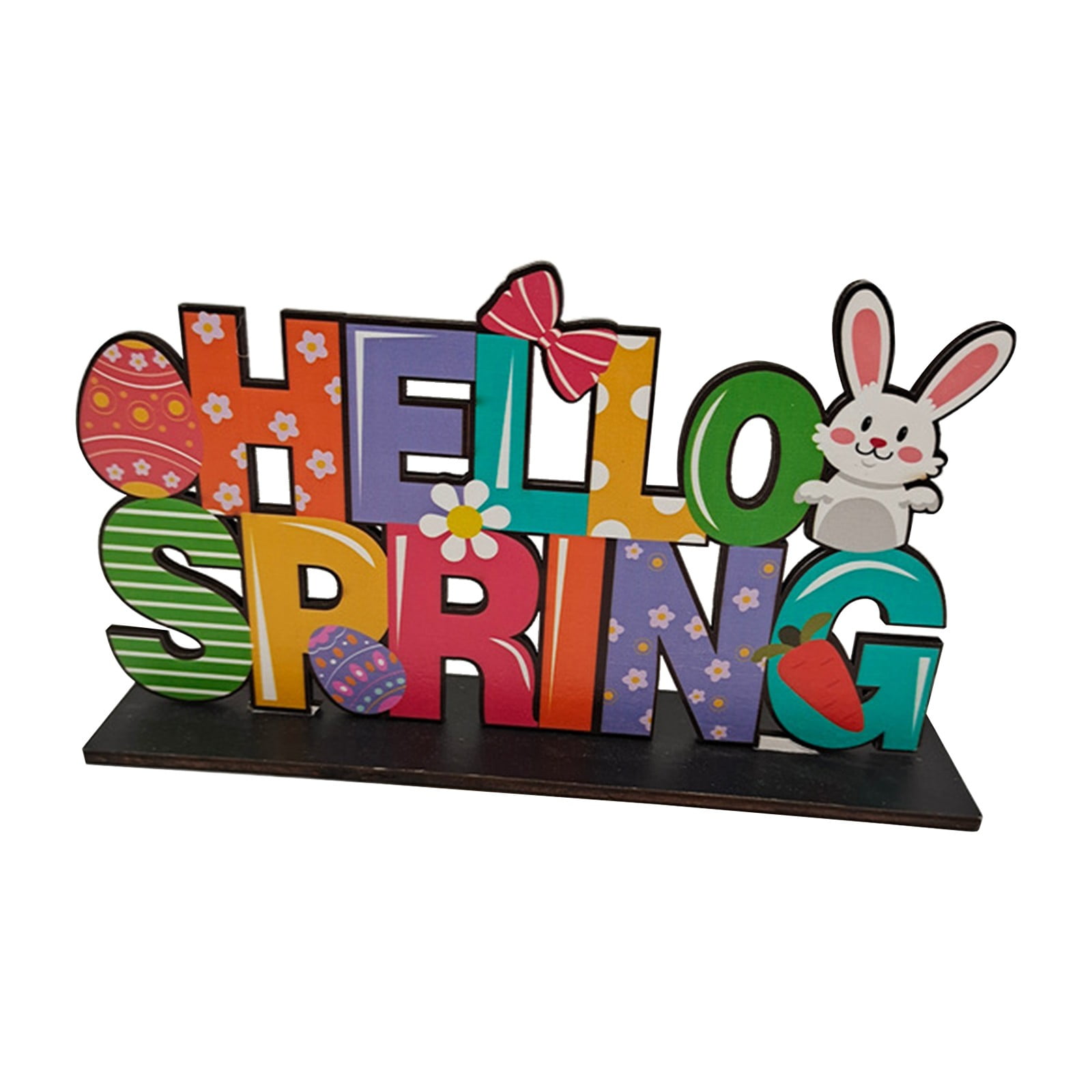 CMrtew Easter Egg Table Wooden Signs Happy Easter Block Decorations ...