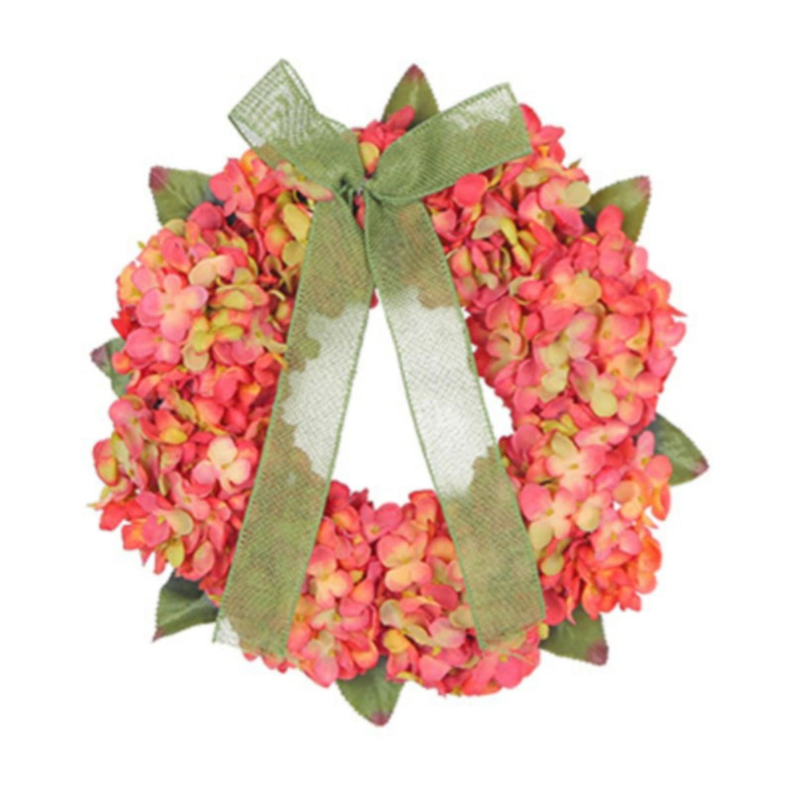 CMrtew Fall Harvest Wreath with Anti-Fade Amber Leaves Rustic ...