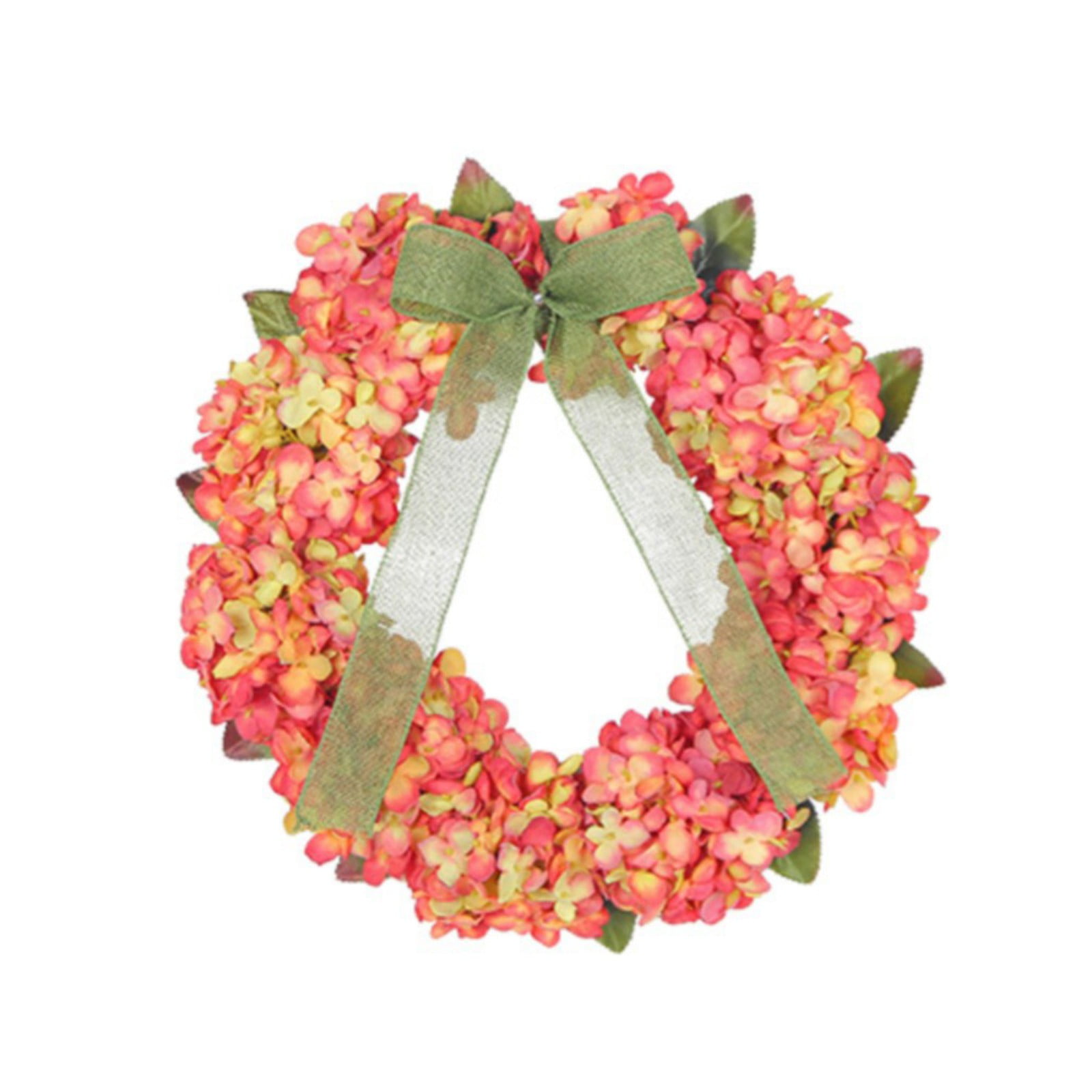 CMrtew Fall Harvest Wreath with Anti-Fade Amber Leaves Rustic ...