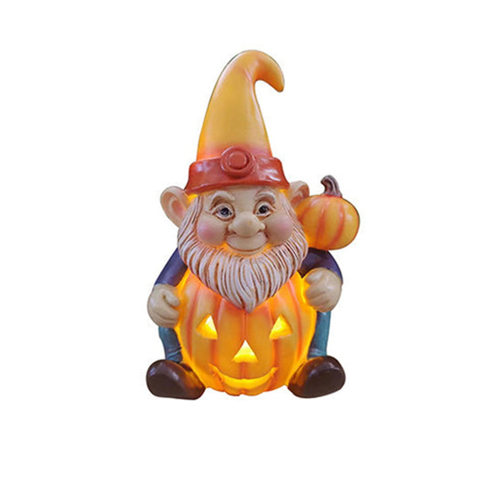 CMrtew Garden Statue Resin Pumpkin Table Decorations with Light Old Men ...