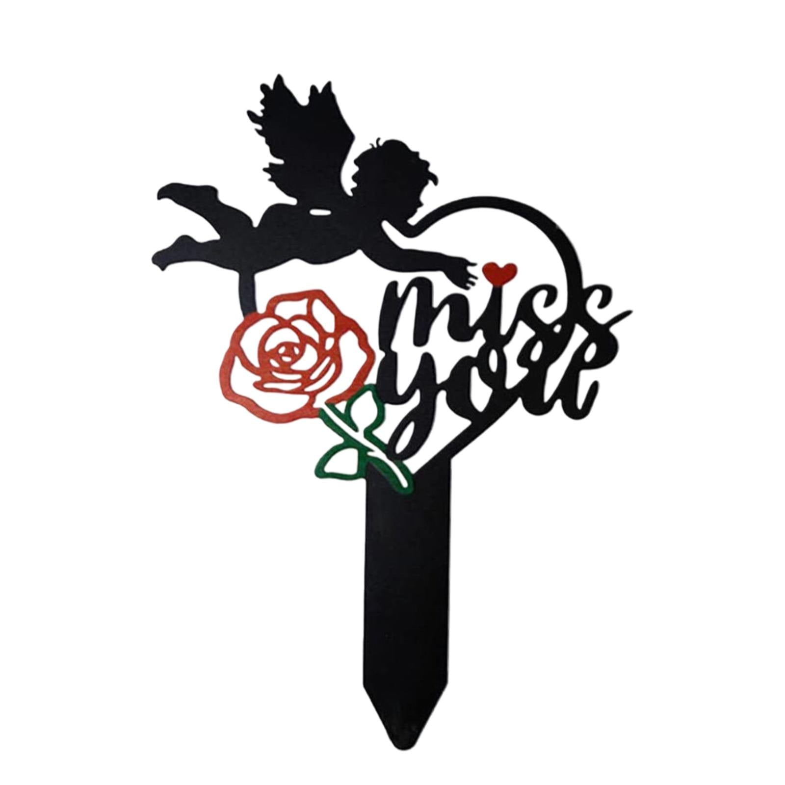 CMrtew Garden Memorial Stake Decorative Memorial Pillar Insert for ...