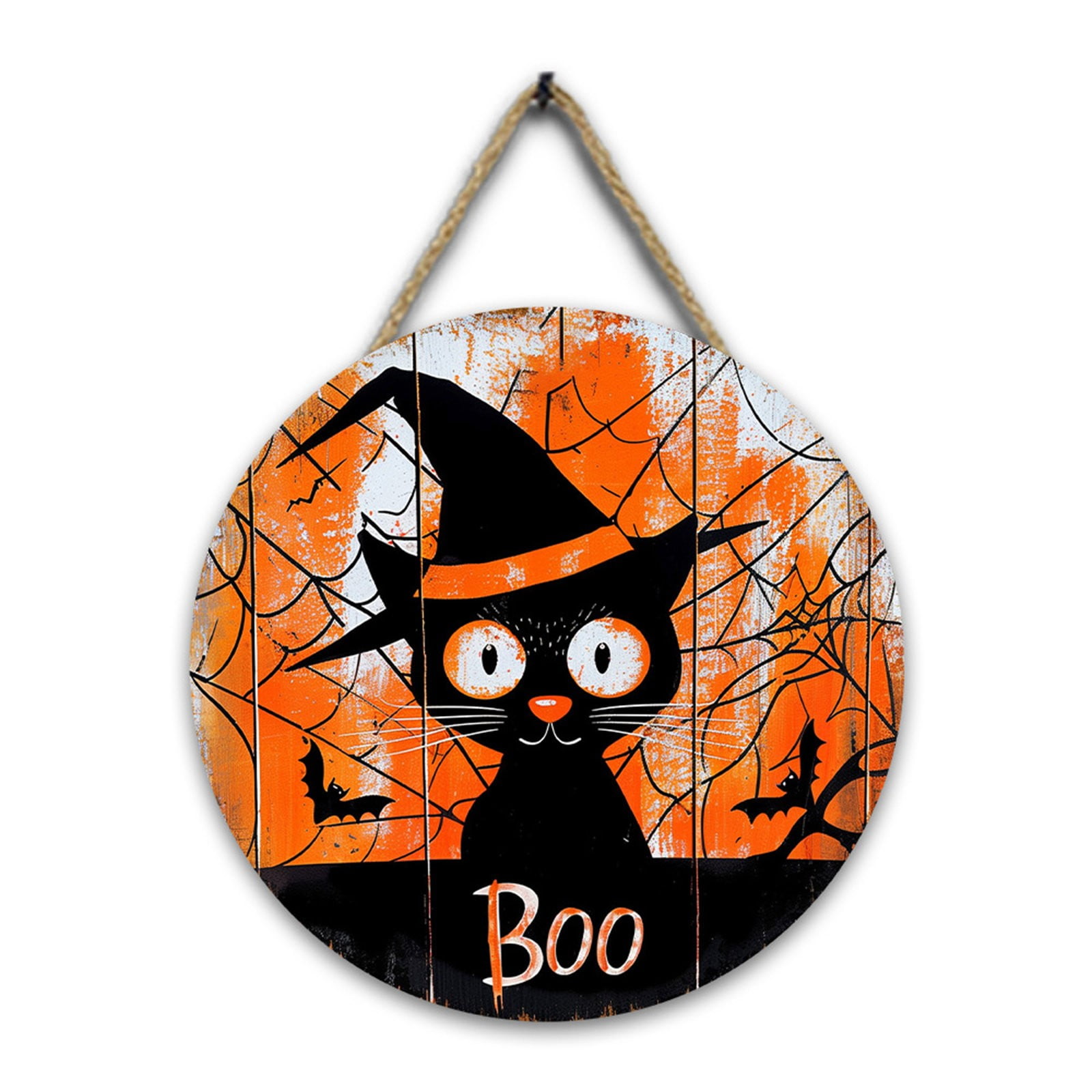 CMrtew Hallow-een Sign for Front Door Decor Hallow-een Wooden Door ...