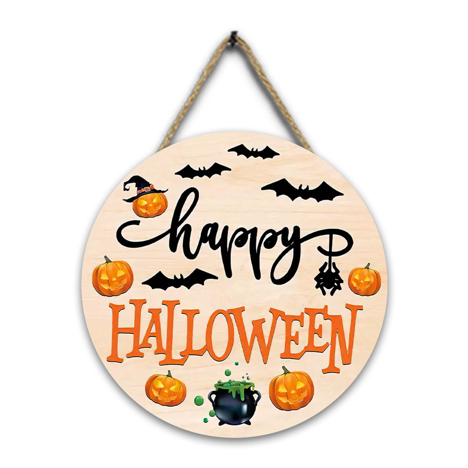 CMrtew Hallow-een Sign for Front Door Decor Hallow-een Wooden Door ...