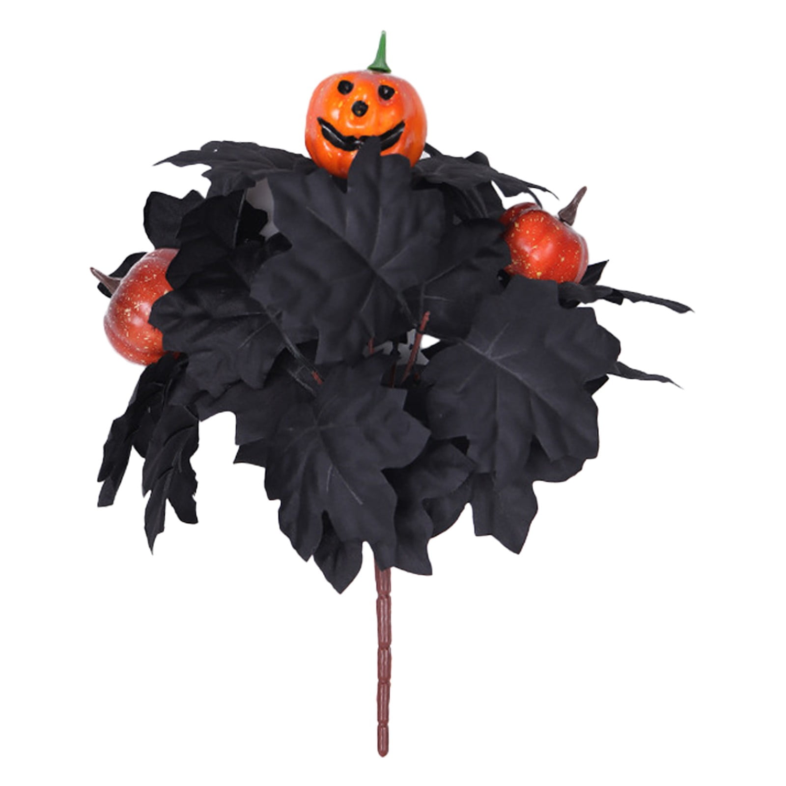 CMrtew Halloween Pumpkin Branches with Black Maple Leaves & Silk Twigs ...