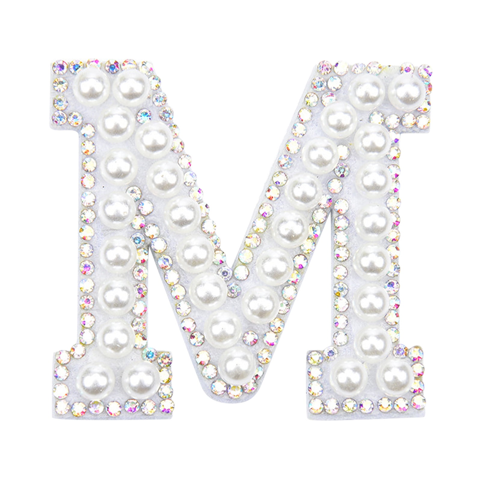 CMrtew Iron-On Cobble Letters for Clothing A to Z Sew Decorative Applique Set with Glitter ...