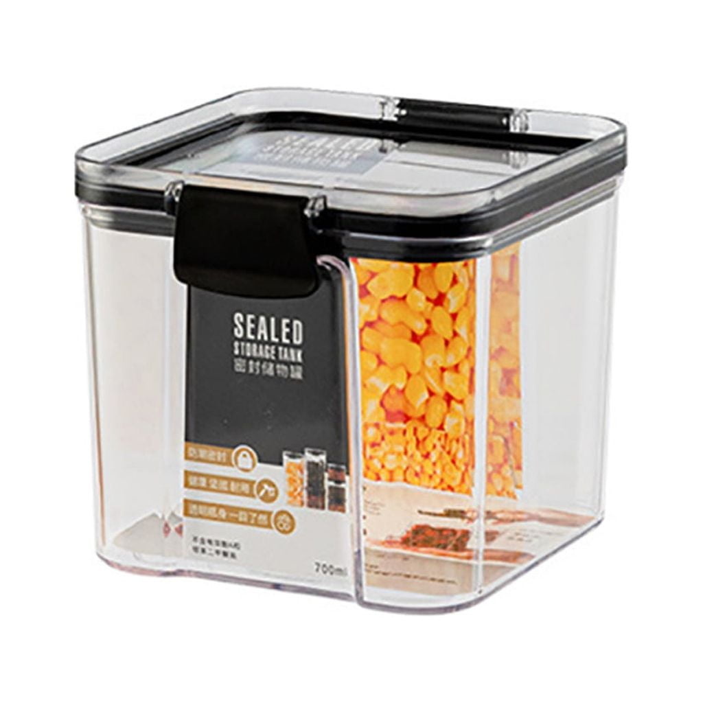 CMrtew Kitchen Moisture-Proof Sealed Tank Square Plastic Transparent ...