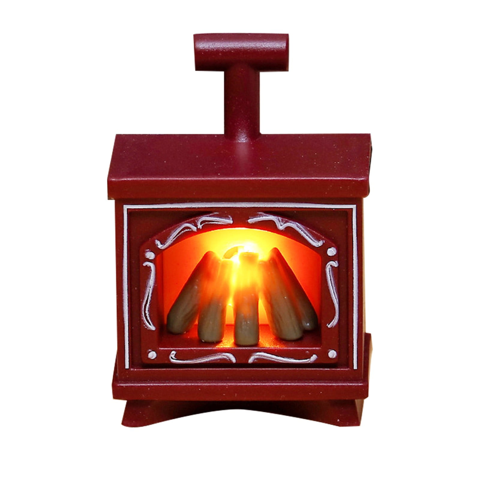 CMrtew LED Mini Fireplace Night Light Changing Christmas Decor ...
