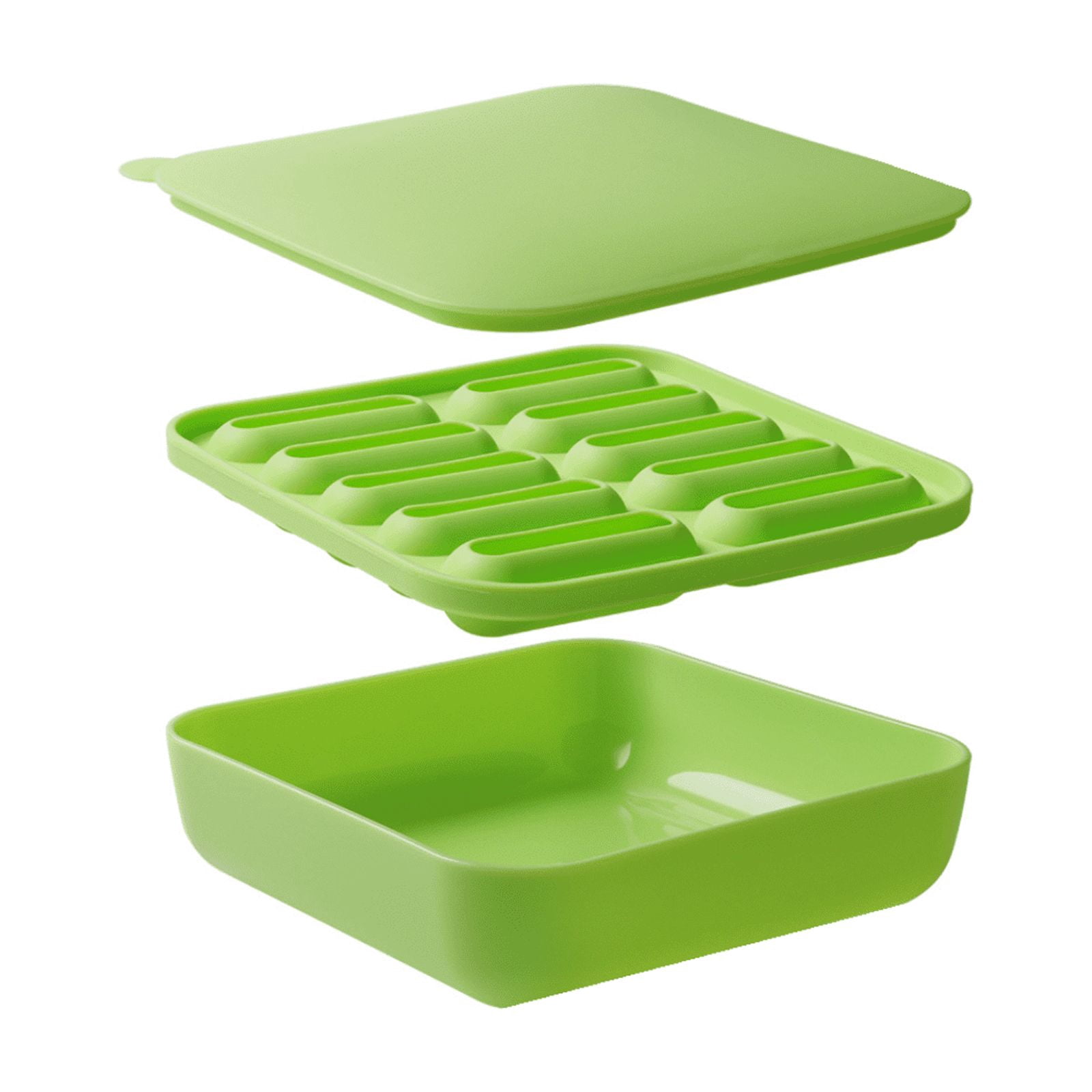CMrtew Leak-Proof Silicone Ice Tray with Lid and Storage Container for ...