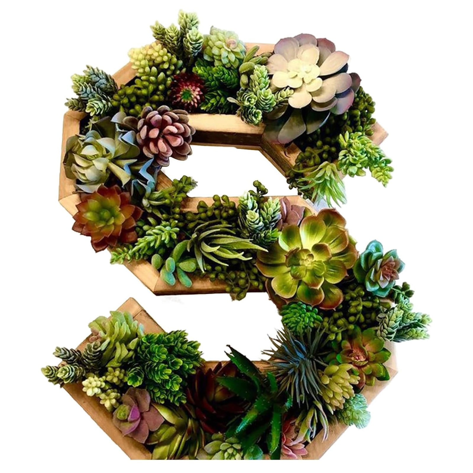 CMrtew Letters Wooden Planter Box Flower Pots Outdoor Decorative Wall ...