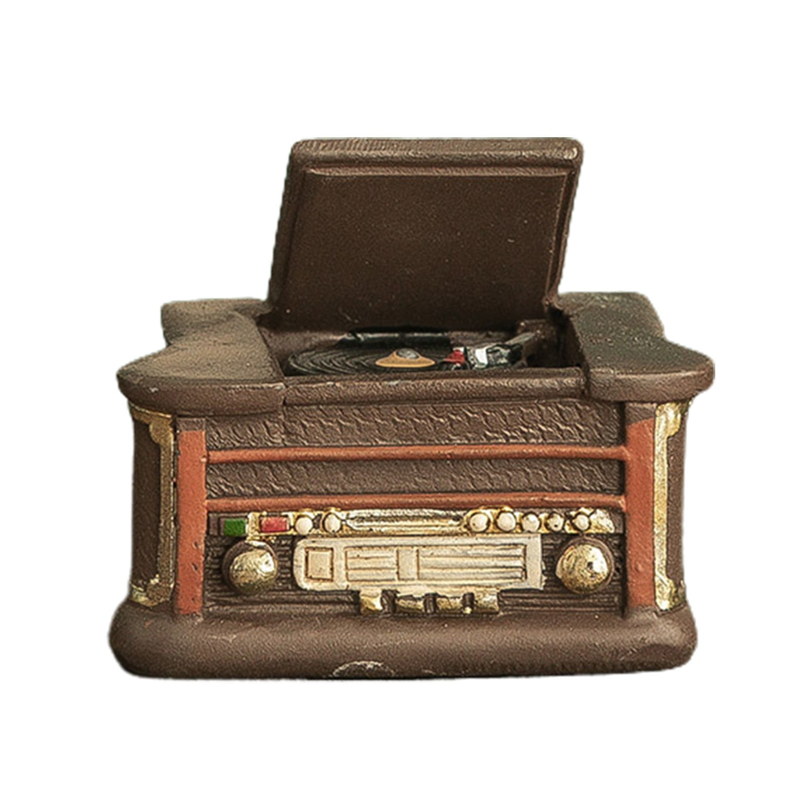 CMrtew Miniature Vintage Style Dollhouse Gramophone Mini House ...