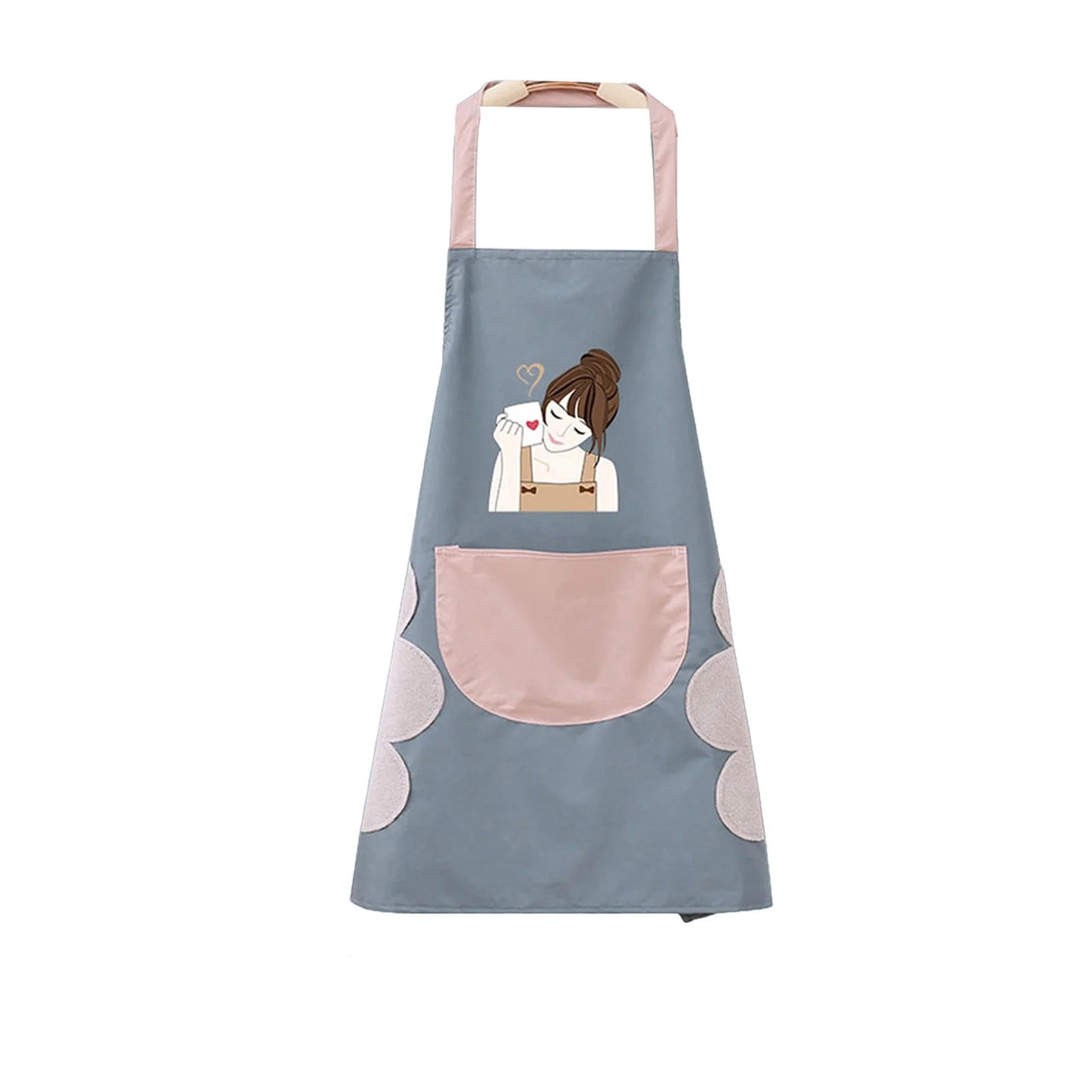 CMrtew PVC Waterproof & Oil Resistant Kitchen Apron Stain Proof Hand ...