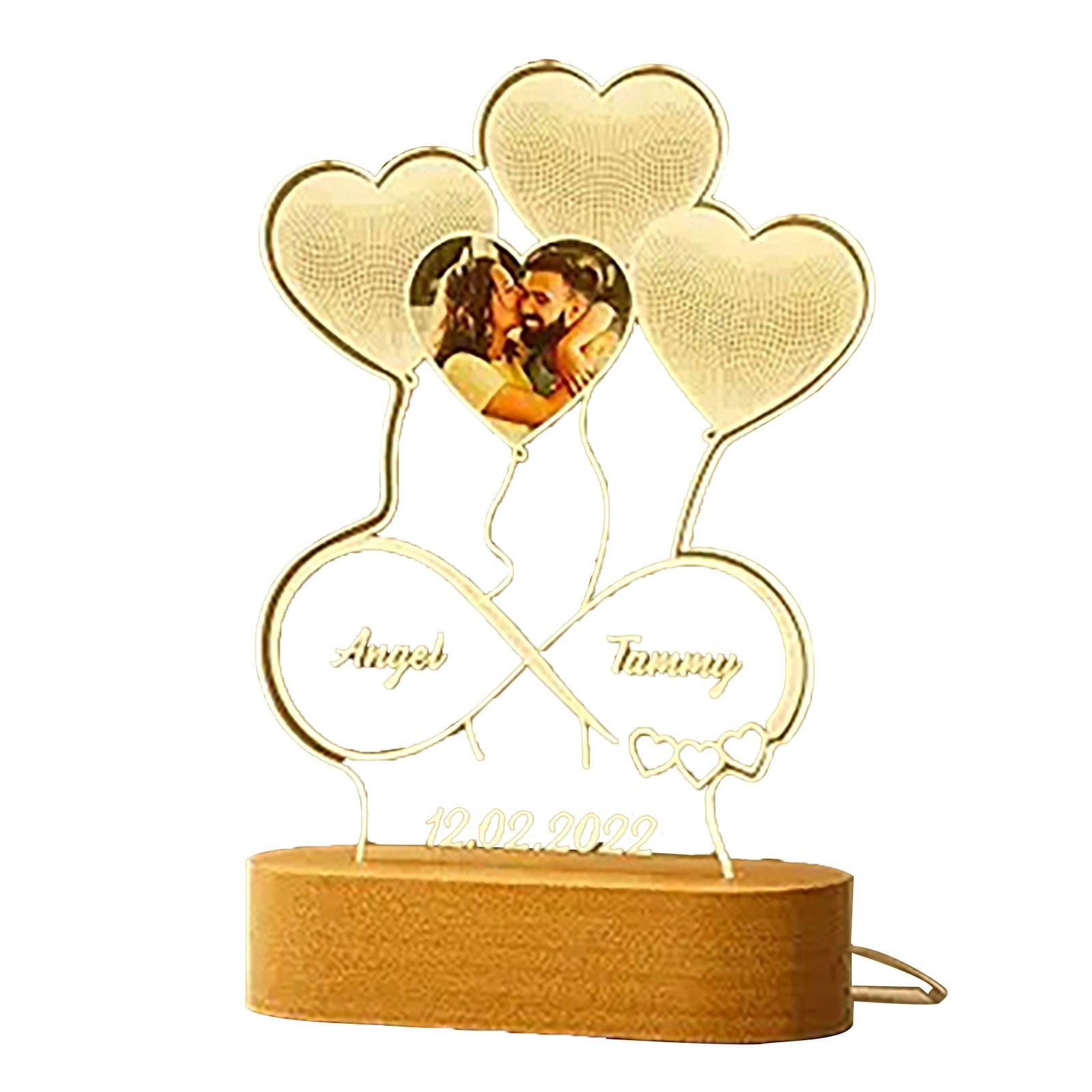 CMrtew ‌Personalized Acrylic Plaque Night Light Custom Photo Gift for ...