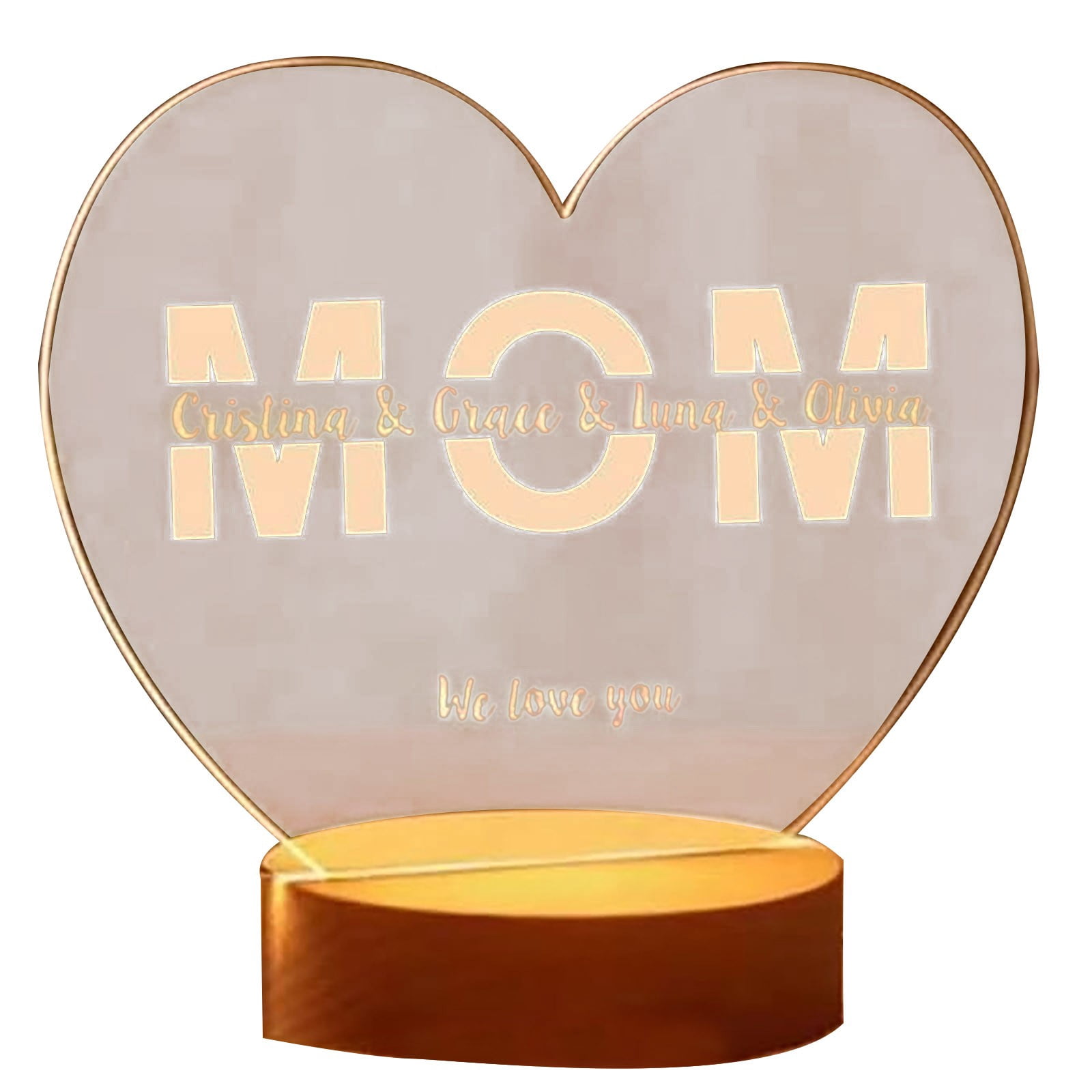 CMrtew ‌Personalized Acrylic Plaque Night Light Custom Photo Gift for ...