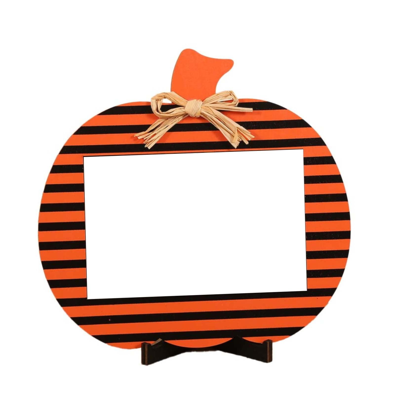 CMrtew Pumpkin Shaped Picture Frame Halloween Photo Frame Ornament ...
